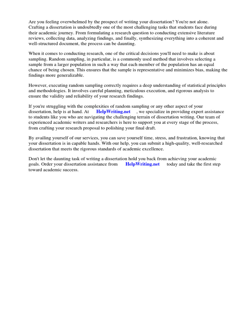 Laerd Dissertation Random Sampling | PDF | Sampling (Statistics) | Statistics