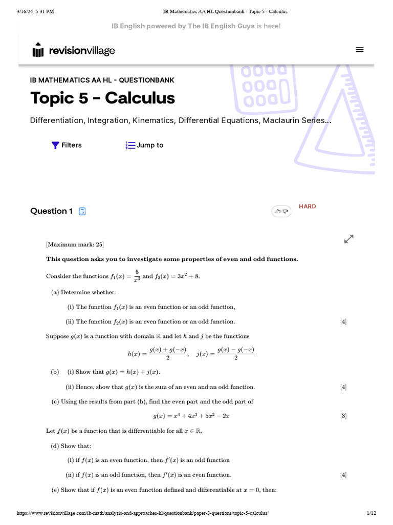 Ib Aahl - Topic 5 p3 - RV Questionbank | PDF | Trigonometric Functions ...