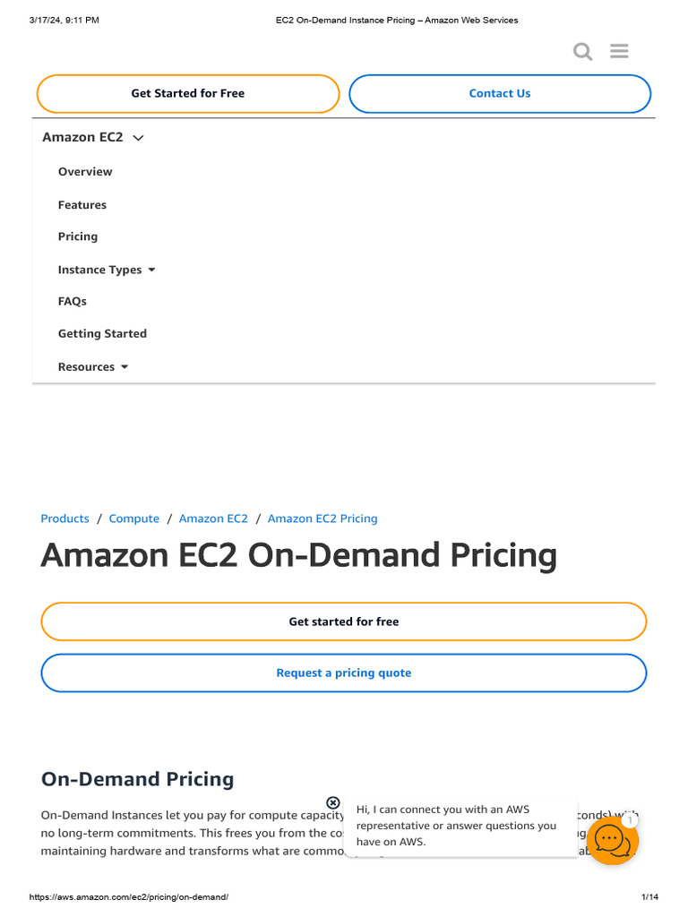 EC2 On-Demand Instance Pricing Guide | PDF | Amazon Web Services ...