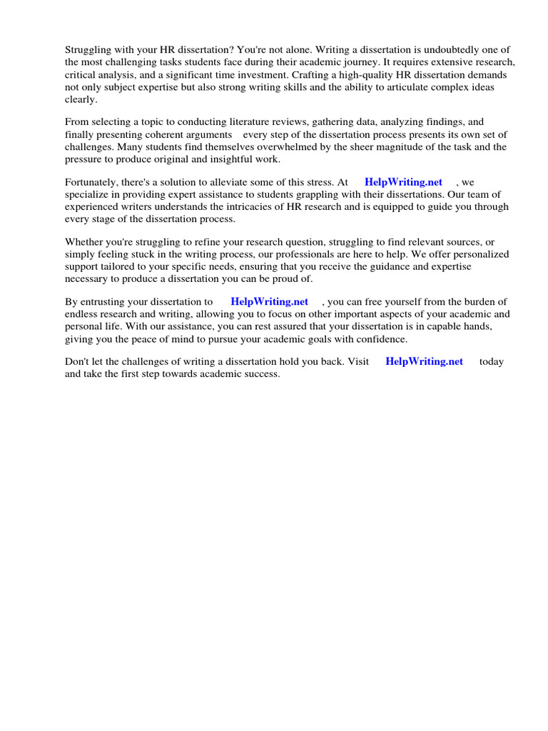 HR Dissertation Help for Students | PDF | Recruitment | Human Resource ...