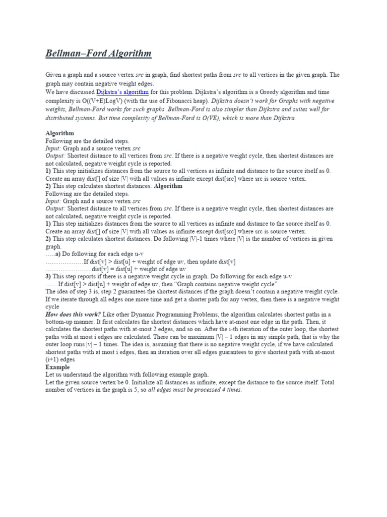 Bellman Ford Algorithm Pdf Computational Problems Computational Complexity Theory