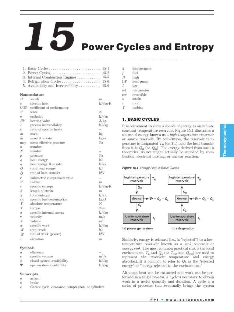 Power Cycles and Entropy | PDF | Heat | Metrology