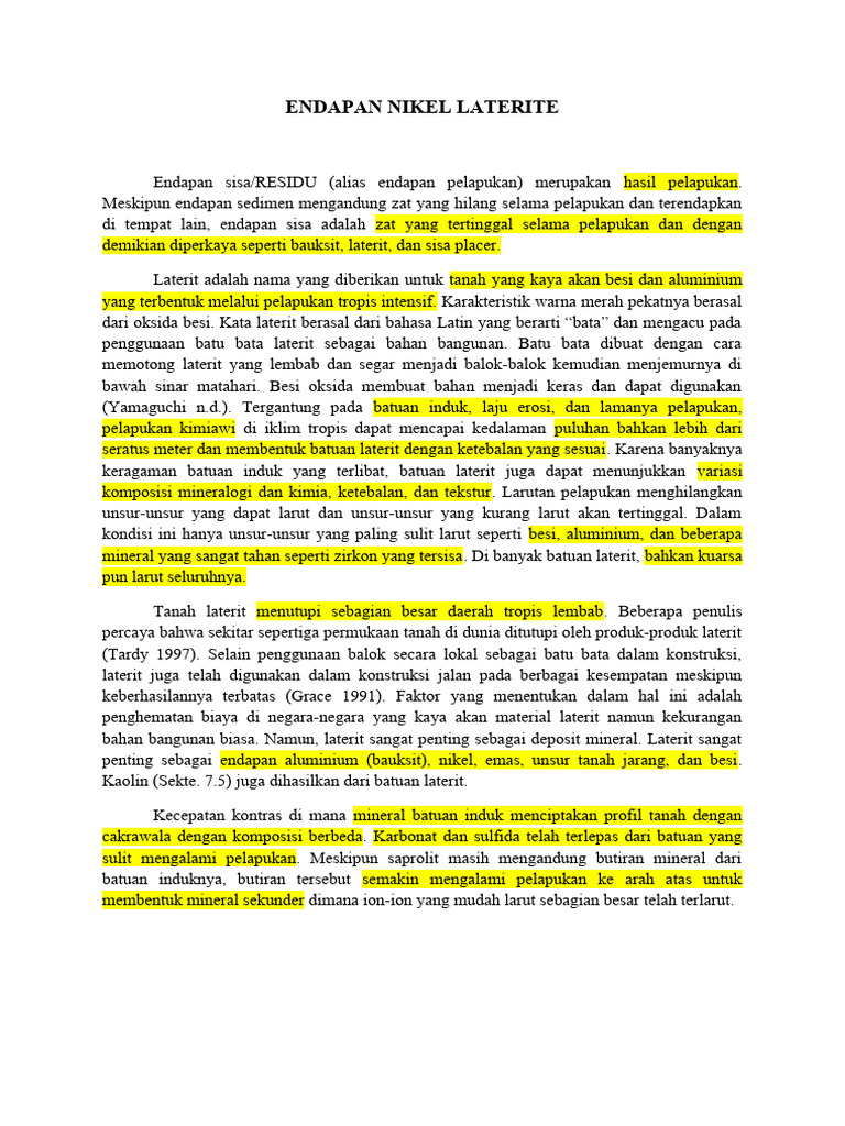 Endapan Nikel Laterite | PDF | Seni