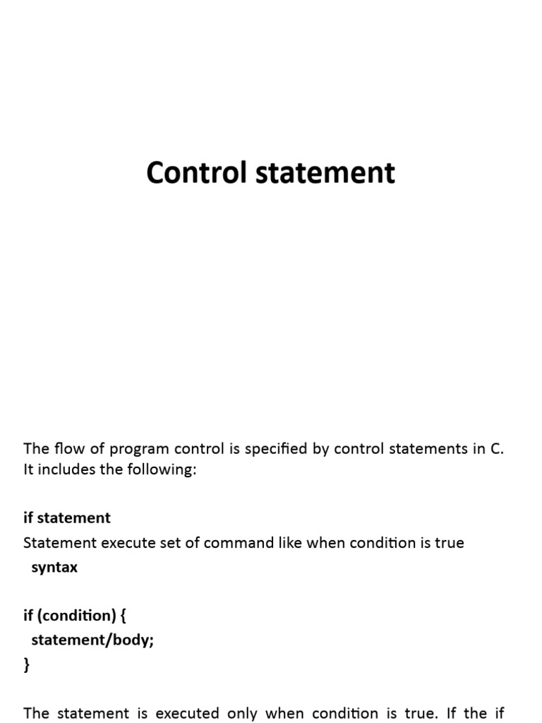 Control statement | PDF | Computing | Software Engineering