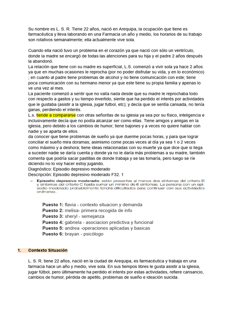 Analisis de Caso Clinico-Depresion | PDF | Depresión (estado de ánimo ... Analisis de Caso Clinico-Depresion | PDF | Depresión (estado de ánimo ...