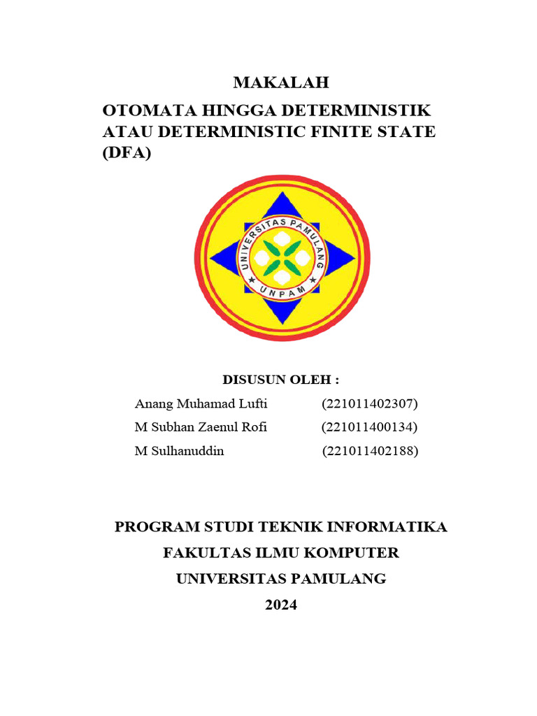 Pemahaman Deterministik dalam Otomata | PDF | Seni