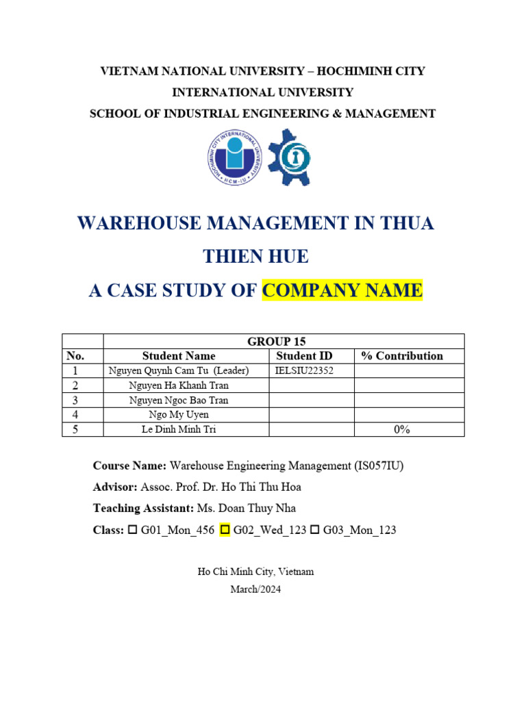 WEM_Group Report Template | PDF | Hue | Warehouse