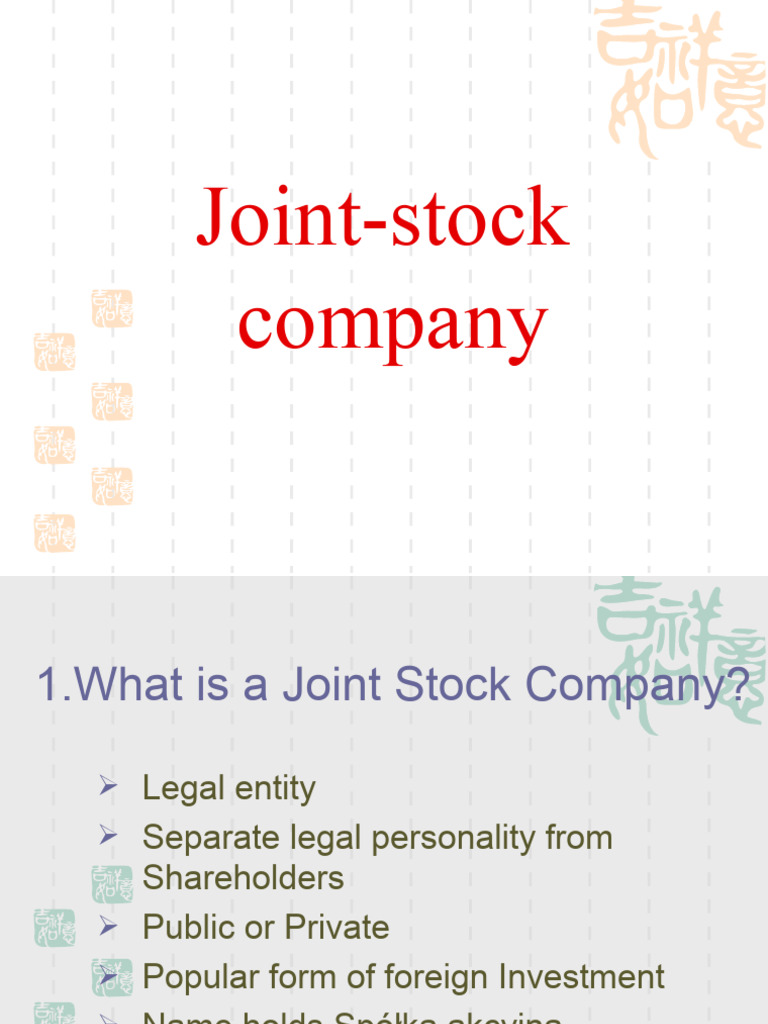 Joint-Stock Company Final | PDF | Joint Stock Company | Corporations