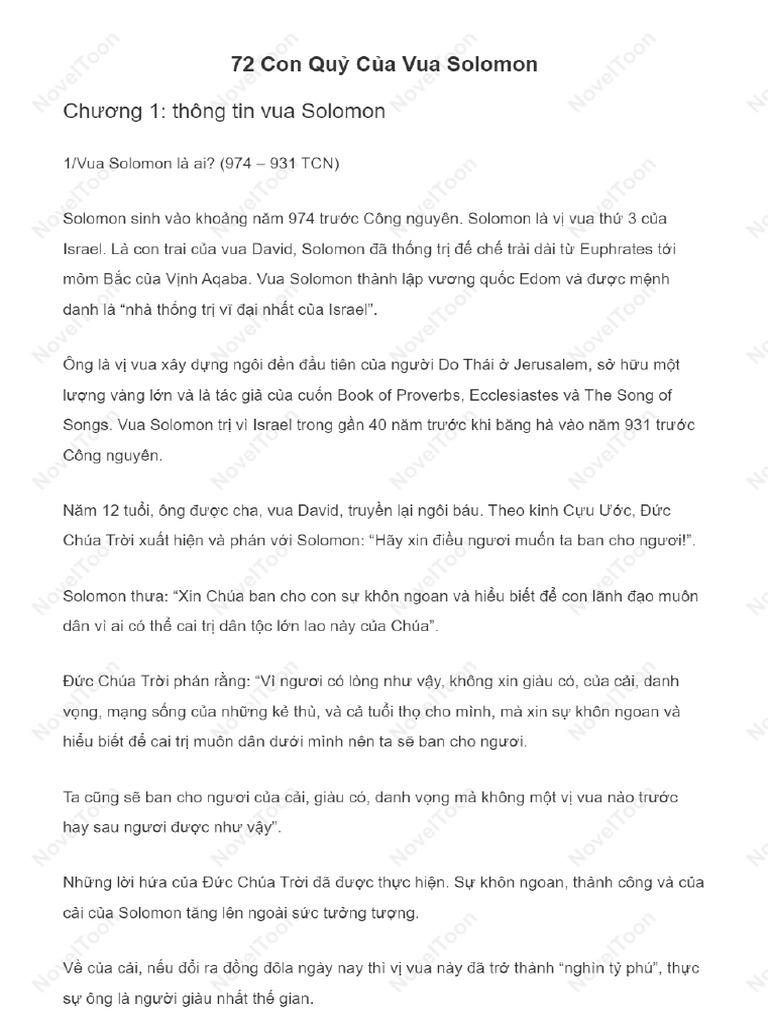 72 Con Qu C A Vua Solomon | PDF