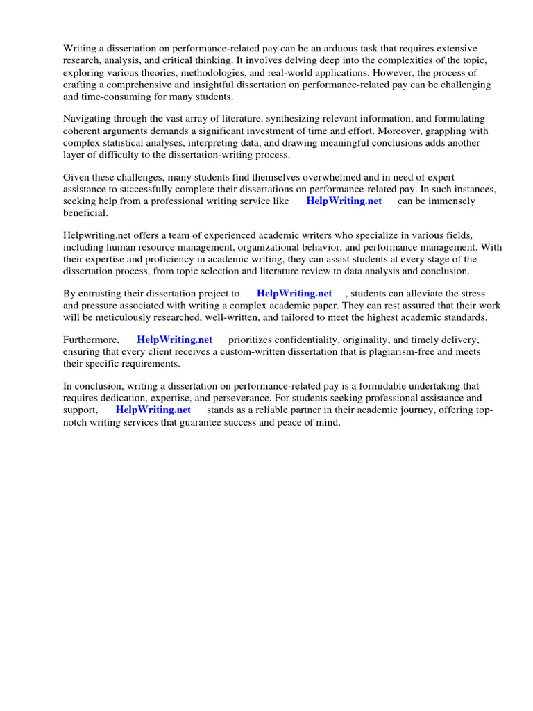Performance Related Pay Dissertation | PDF | Performance Appraisal ...