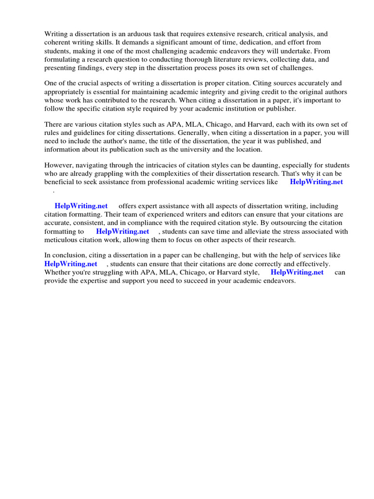 How To Cite A Dissertation in A Paper | PDF | Citation | Thesis