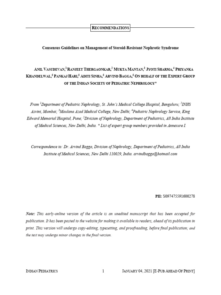 SRNS 2021 | PDF | Kidney Disease | Urinary System