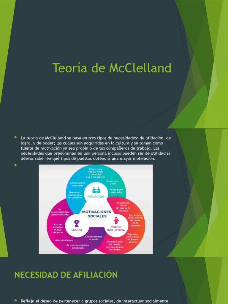 Necesidades de McClelland en el Trabajo | PDF