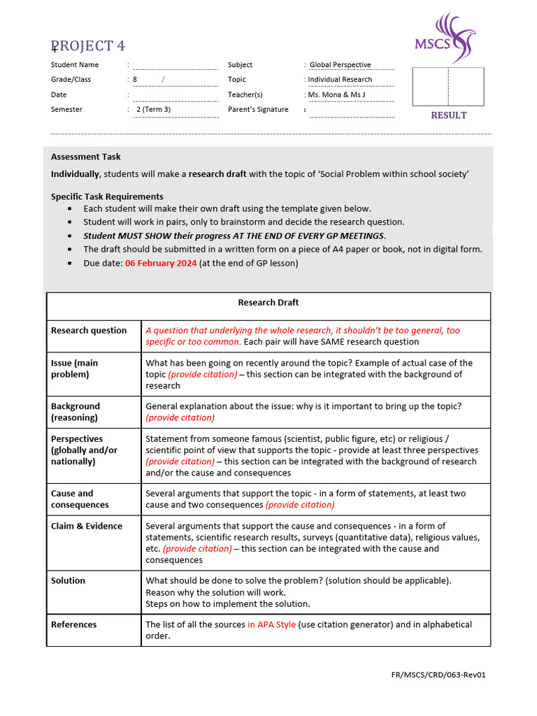 TA T3 PCS Social Problem Within School Society 23-24 | PDF | Citation ...