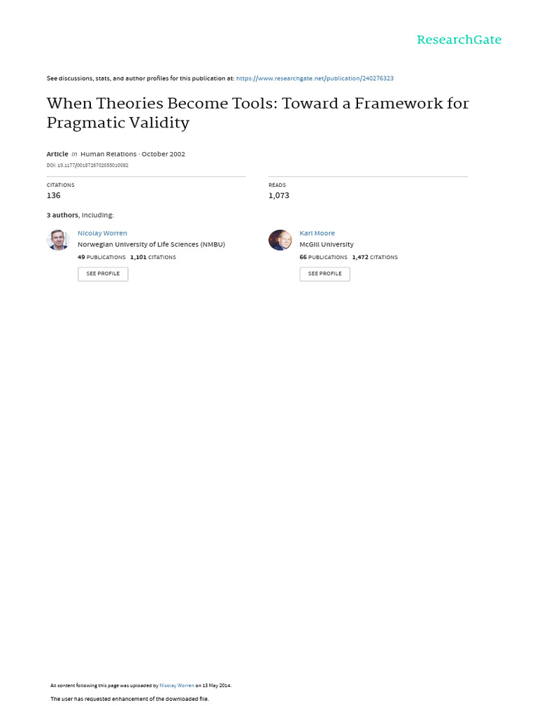 When Theories Become Tools Toward A Framework For | PDF | Theory ...
