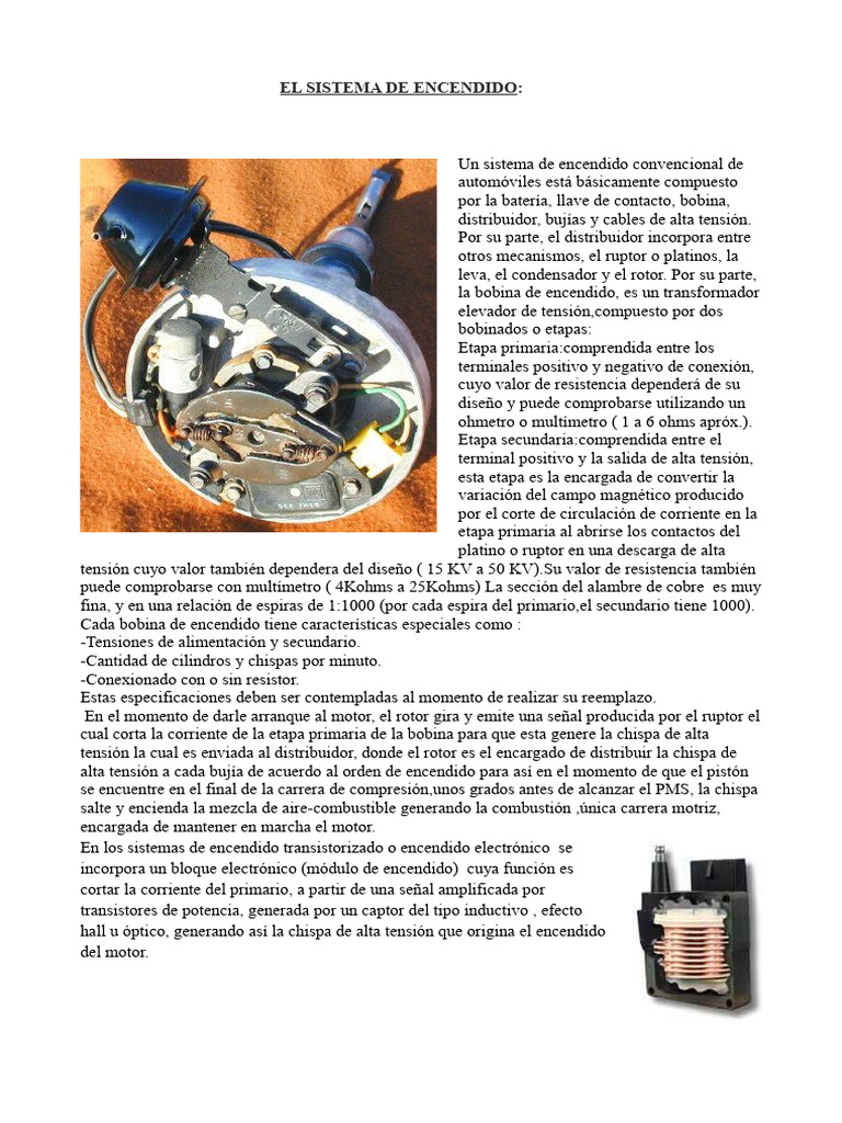 Material lectura Encendido | PDF | Distribuidor | Inductor