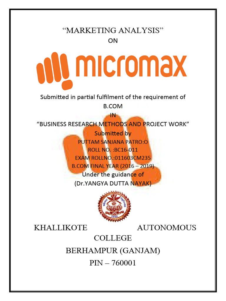 Sanjana - Project Micromax | PDF | Marketing | Pricing