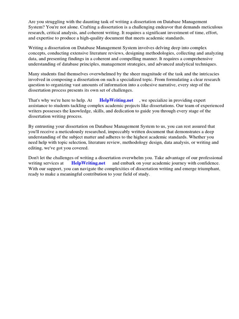 Dissertation On Database Management System | Download Free PDF | Databases | Doctor Of Philosophy