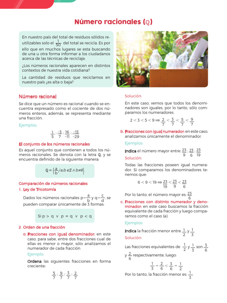 TEORIA DE LOS NUMEROS RACIONALES | PDF | Número racional | División (Matemáticas)