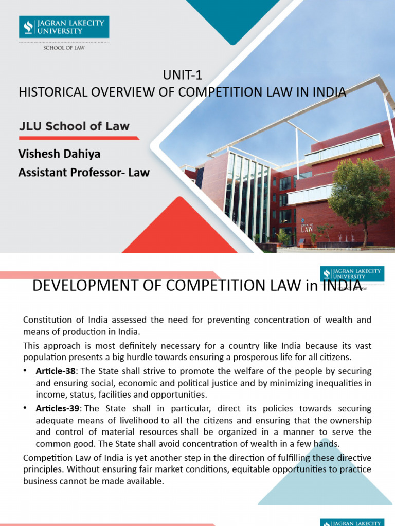 History of Competition Law in India | PDF | Competition Law | Economic ...