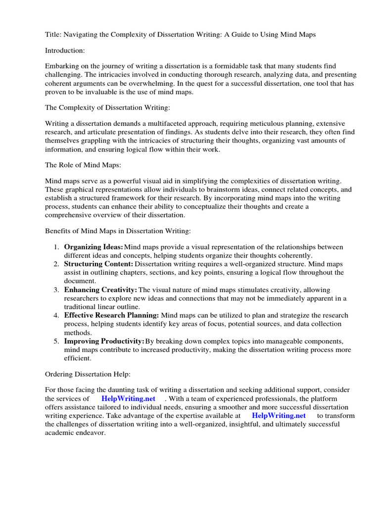 Dissertation Mind Maps | PDF | Thesis | Concept
