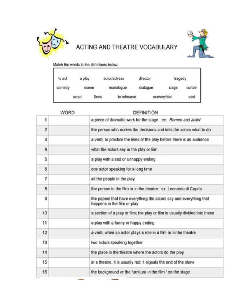 Vocabulary Theater Plays-2do | PDF