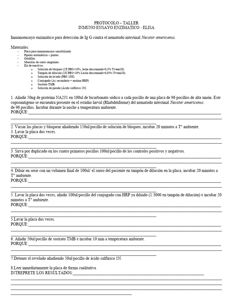Protocolo ELISA | PDF | Elisa | Química analítica