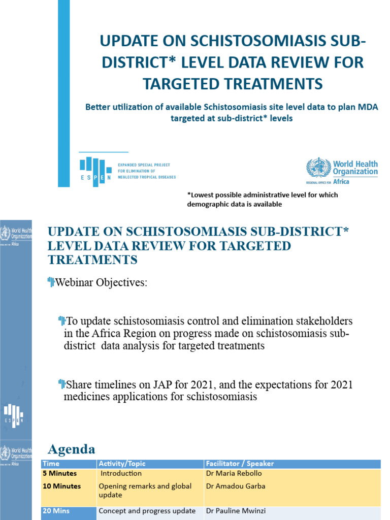 Presentation - Webinar Schisto Sub-District Data Analysis - 14july2020 - ENG | PDF | Wash ...