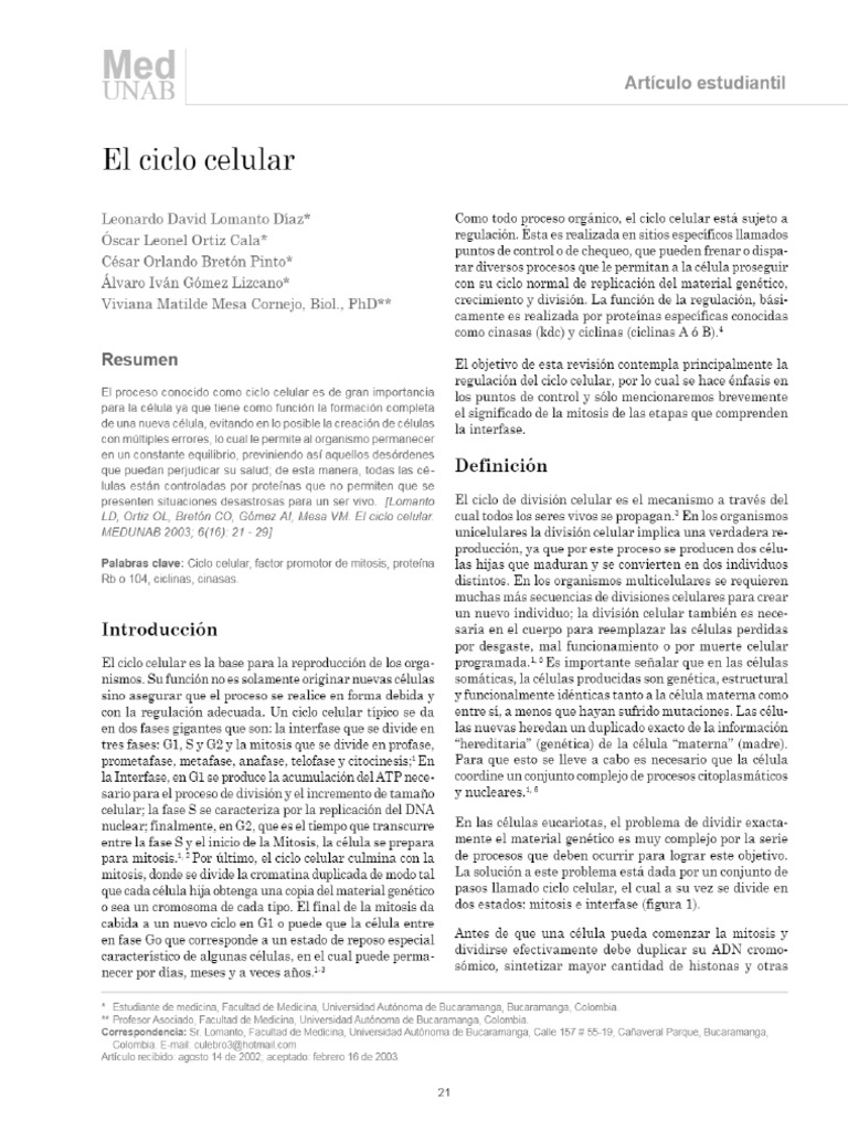 El ciclo celular | PDF