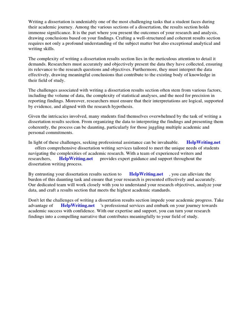 Writing Dissertation Results Section | PDF | Thesis | Methodology