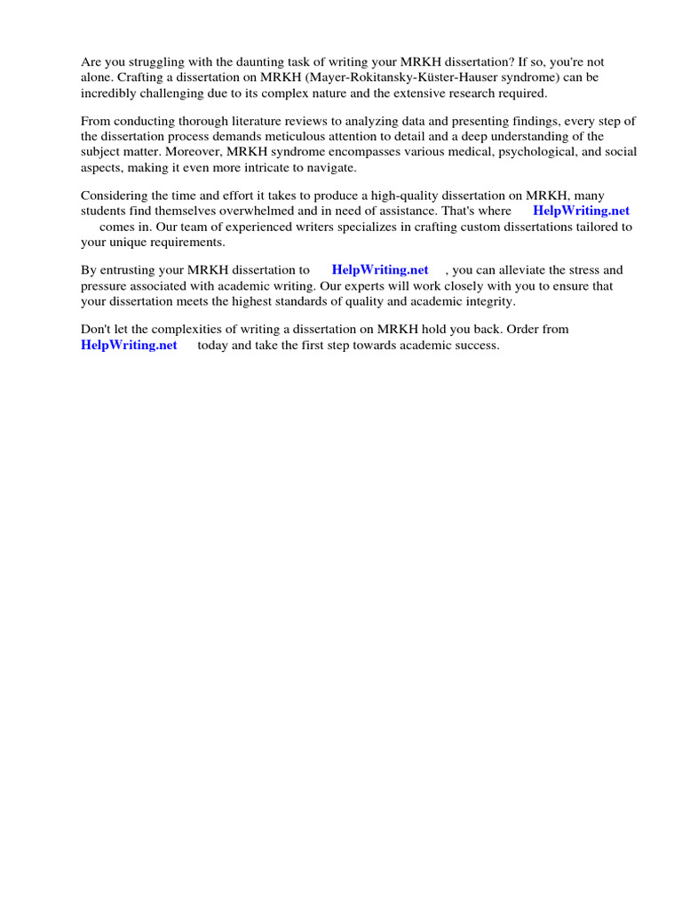 MRKH Dissertation | PDF | Diseases And Disorders | Human Reproduction