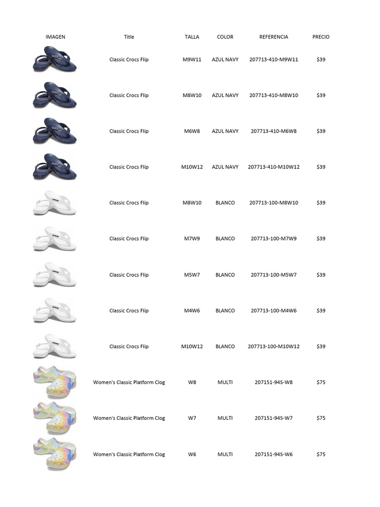 Crocs Footwear Collection | PDF | Publicly Traded Companies Of The ...