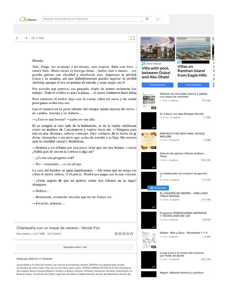 Champaña con un toque de veneno - Nicole Fox - pdf Docer.ar | PDF