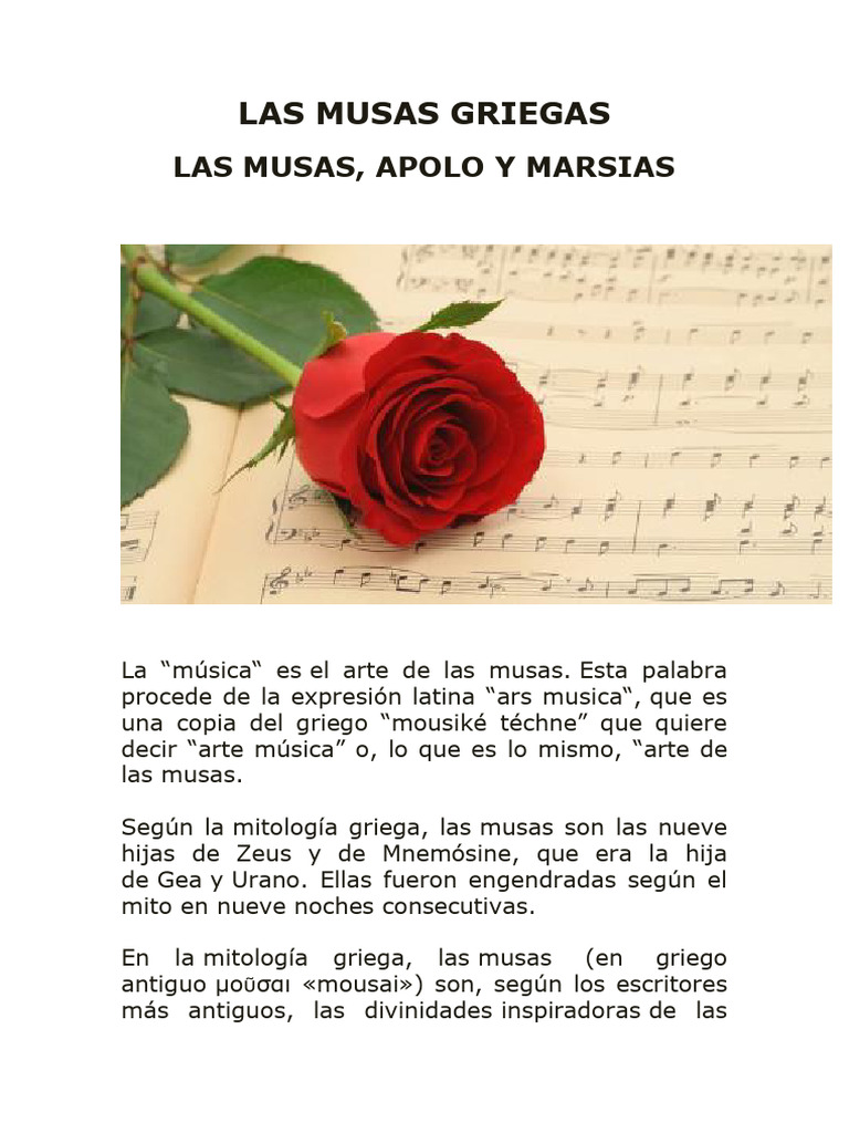 Musas Grecia | PDF | Musa | Deidades griegas