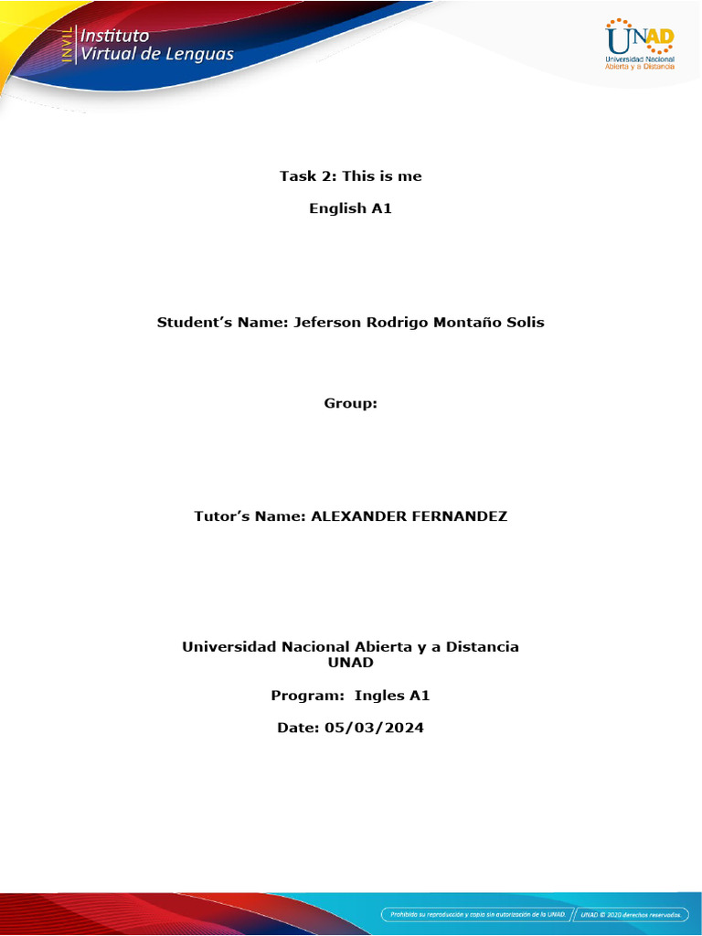 Task 2: This Is Me English A1 | PDF | Room | Home