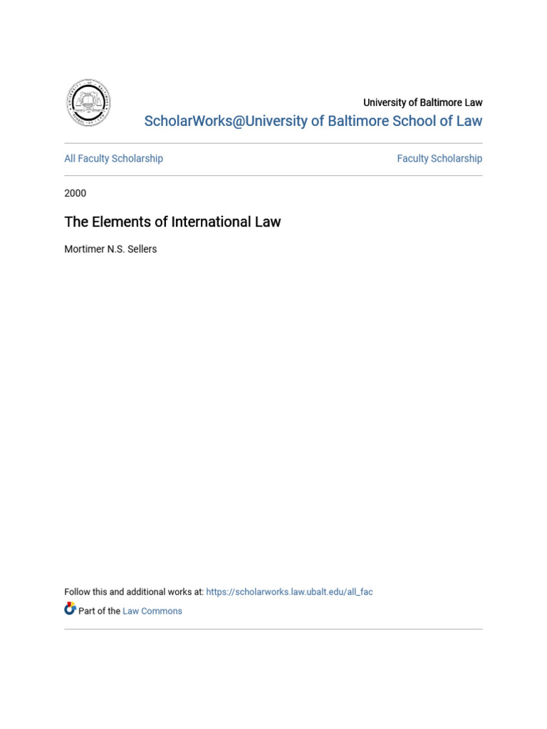 The Elements of International Law | PDF | International Law | Crimes