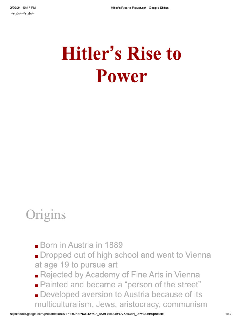 Hitlers Rise To Power | PDF