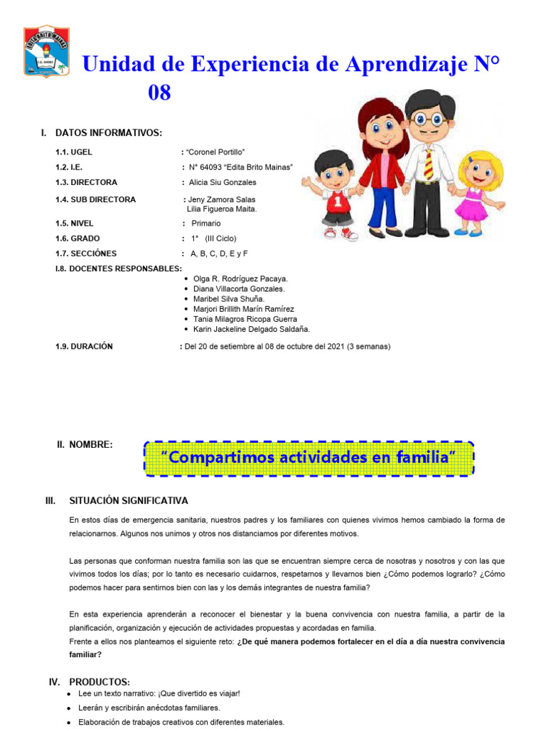 Fortaleciendo la Convivencia Familiar | PDF | Evaluación | Enseñando
