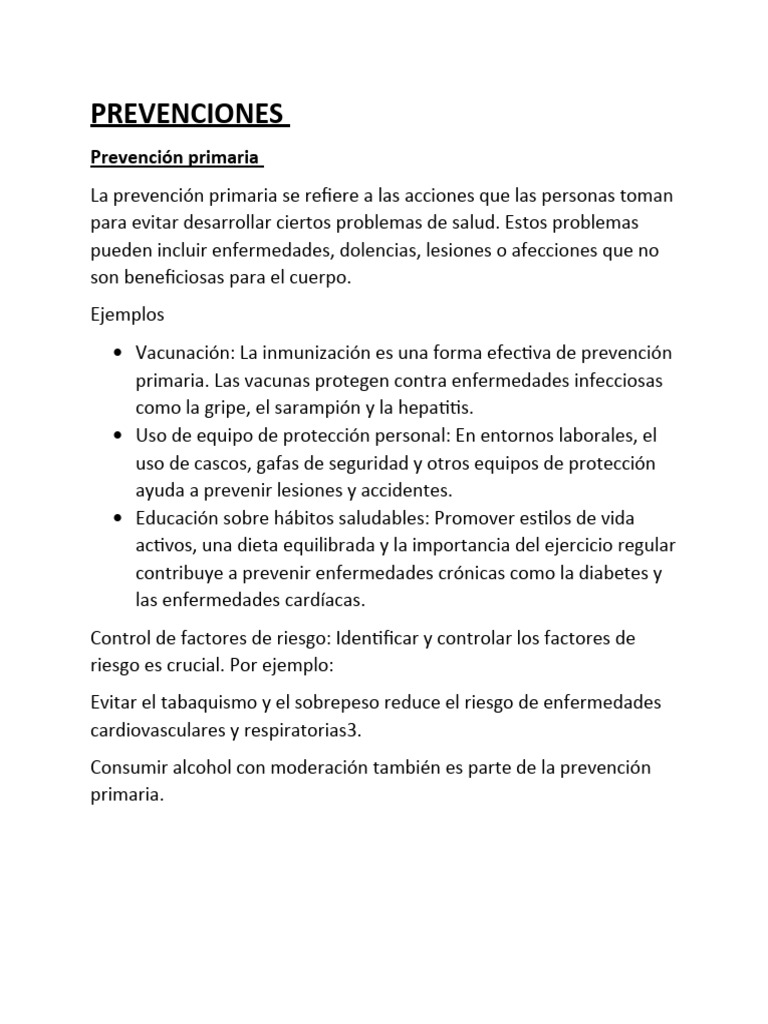 PREVENCIONES | PDF | Enfermedades cardiovasculares | Hipertensión