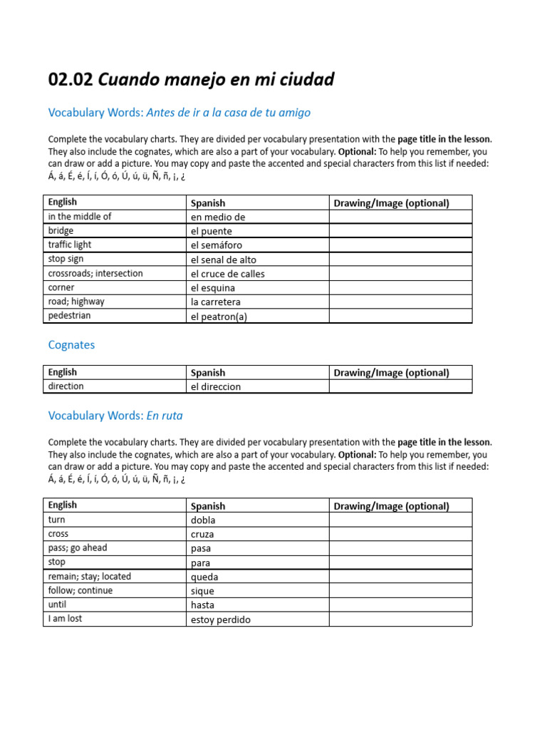 Vocabulary and Grammar for City Driving | PDF | Adjective | Noun
