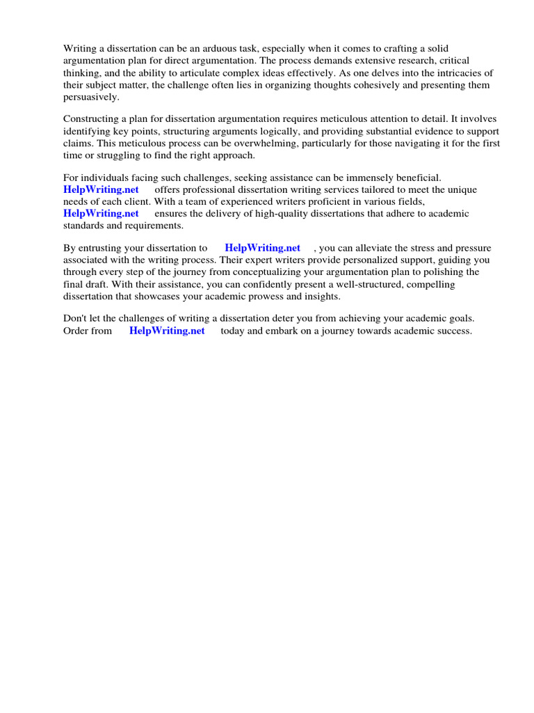 Plan Dissertation Argumentation Directe | Download Free PDF | Thesis | Essays