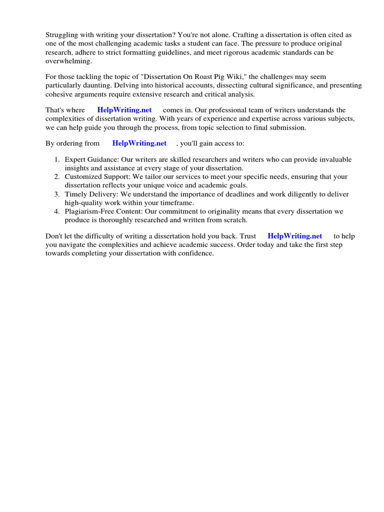 Dissertation On Roast Pig Wiki | PDF | Thesis | Auction