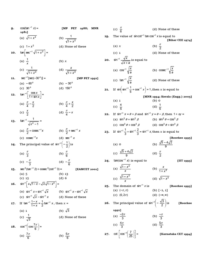 ITF Errorless-1 | PDF | Trigonometric Functions | Mathematical Objects