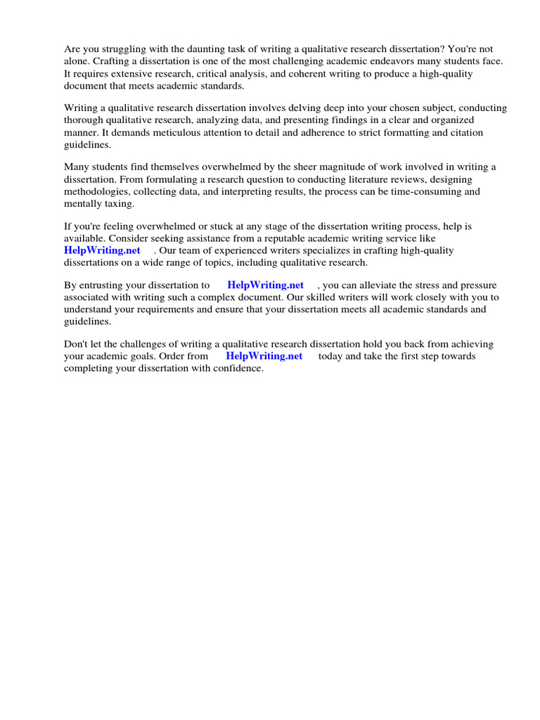 What Is Qualitative Research Dissertation | PDF