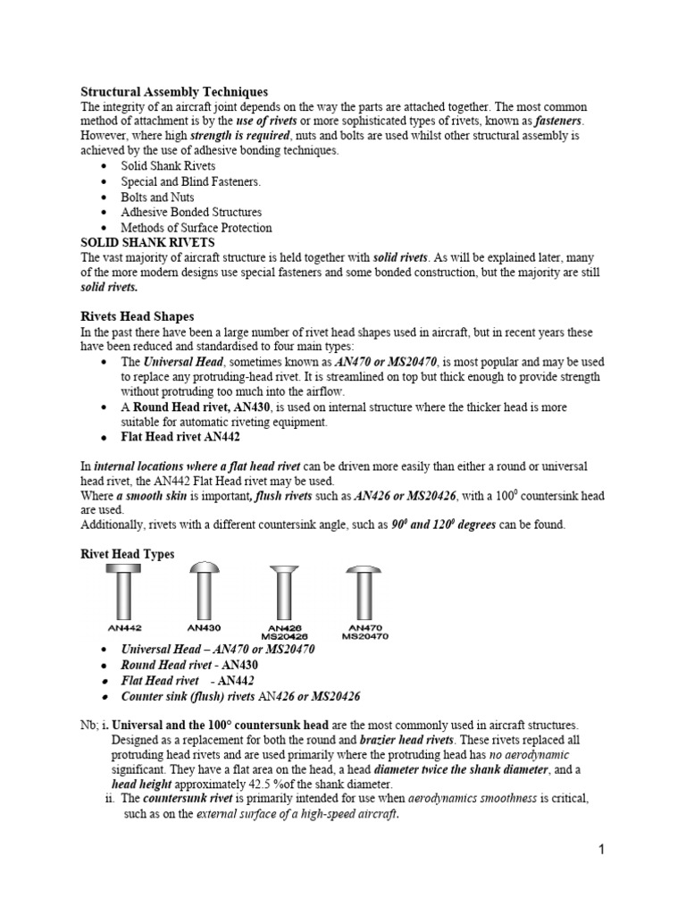 Aircraft Structurses - Part II | PDF | Rivet | Screw