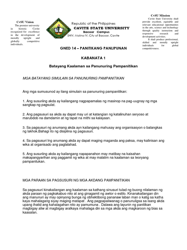 GNED 14 Module Chapter 1 | PDF