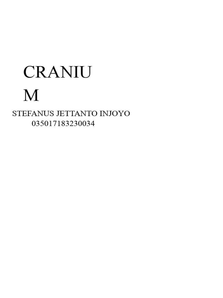 Struktur dan Fungsi Cranium Manusia | PDF