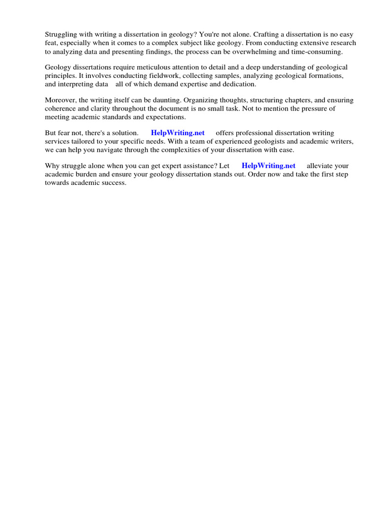 Geology Dissertation Example | PDF
