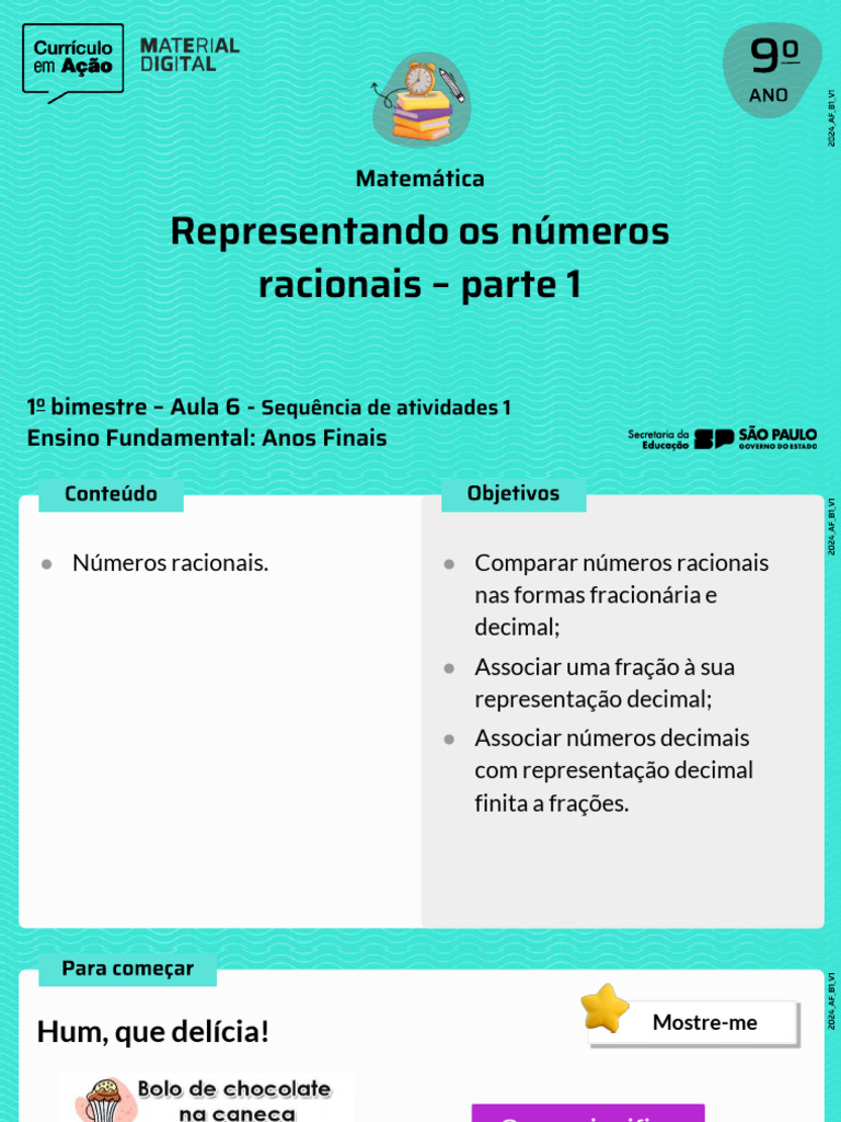 Aula 6 - Representando Os Números Racionais - Parte 1 | PDF | Número ...