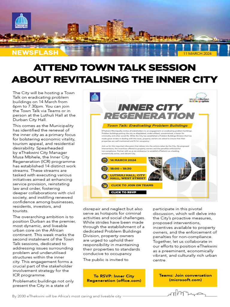 Inner City Regeneration - Town Talks Session 2 - Problem Buildings | PDF
